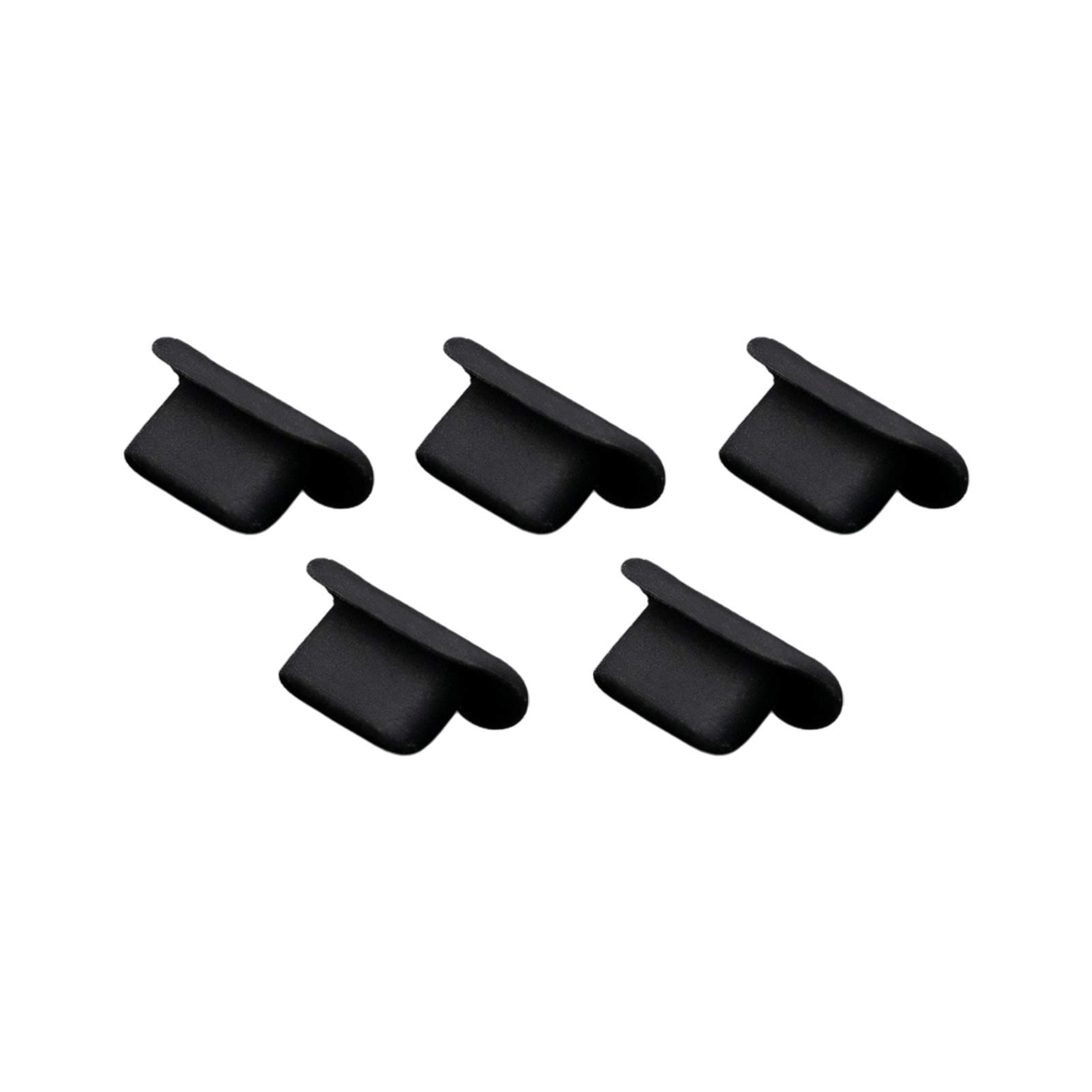 Silicone AntiDust Plugs for iPhones 13 12 Mini Pro Max 11 iPads AirPod, 5pcs Lightnings Charging Port Cover Compatible with iPhones X, XS, XR, 8, 7, 6 Plus Black