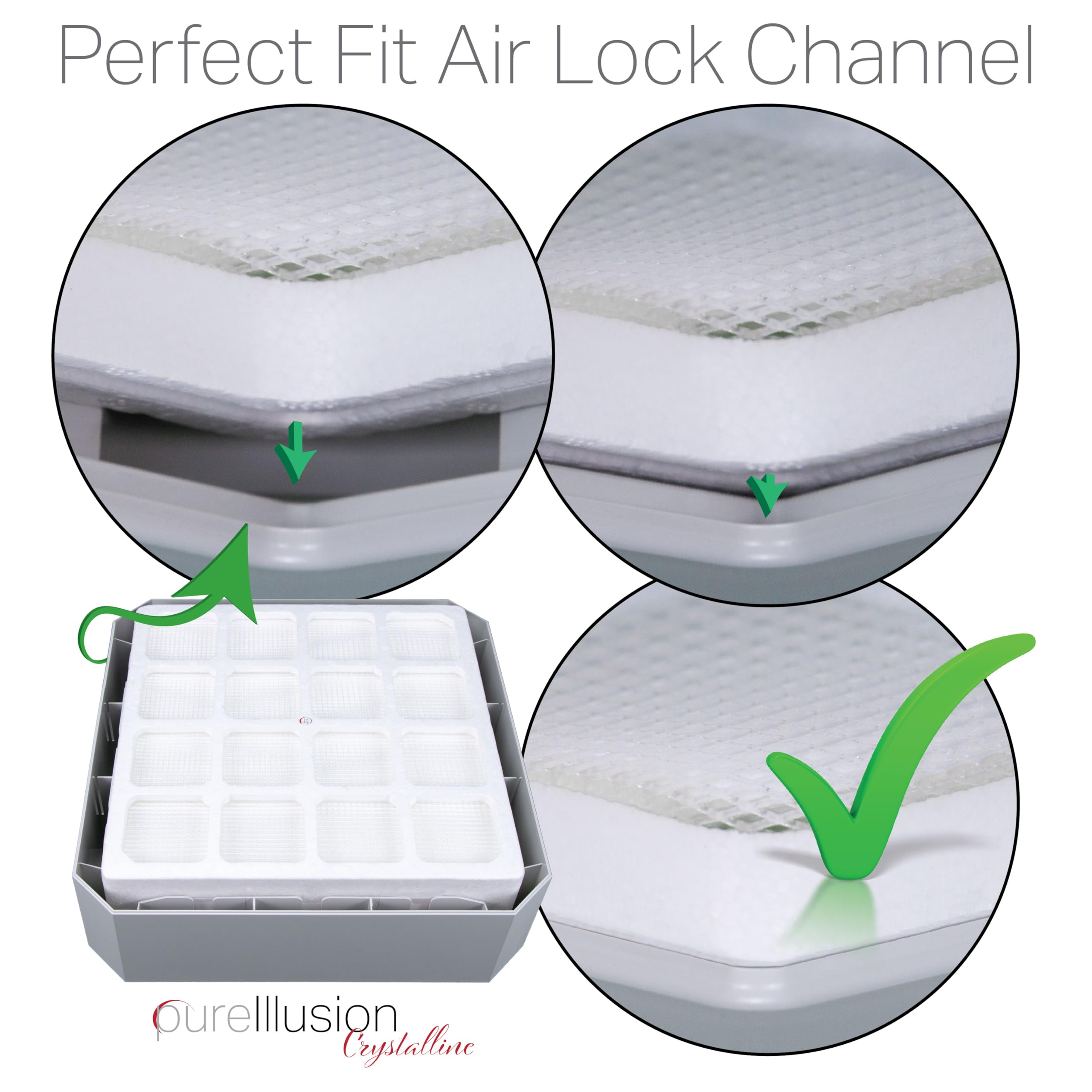 PureIllusion Scientifically Tested HEPA Filter for IQAir HealthPro Series Air Purifier - Ultra Premium Filter fits HyperHepa Module - Genuine Crystalline True Hepa Filter