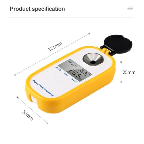 KYKYK Refractometer, 2-in-1 Auto Refractometer for Coffee Hydrometer Brix TDS Concentration Meter Tester Detector Digital Measure Coffee Sugar Meter for Fruit, Homebrewing, Juice, Vegetables