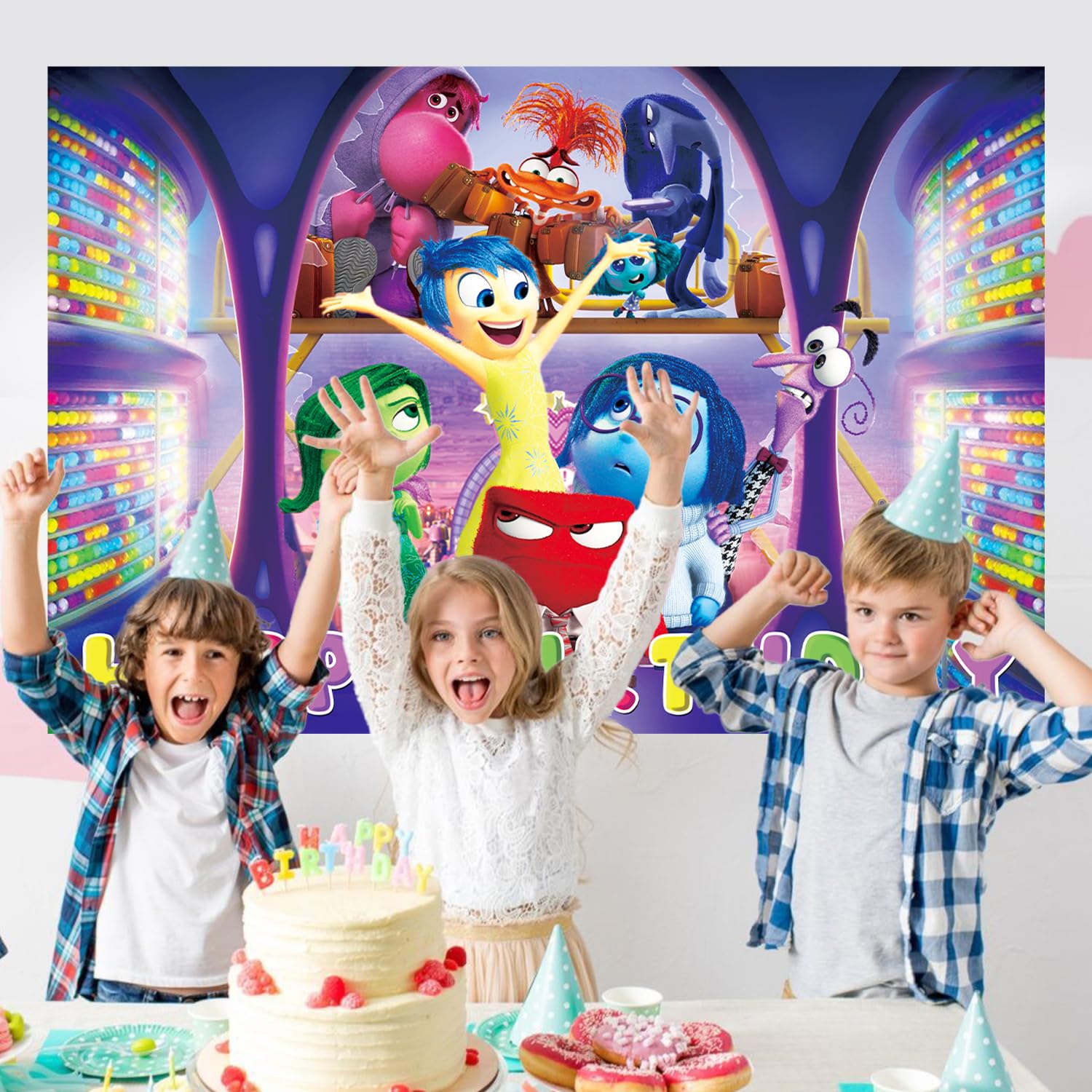 Inside Backdrop for Birthday Party Decoration, Photo Backgrounds Inside Party Supplies Favors 5x3.28Ft.