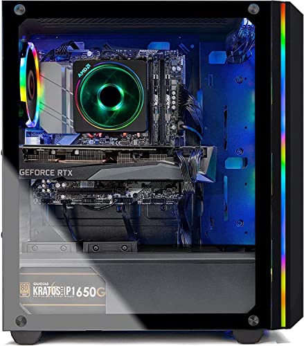 Skytech Gaming Chronos Gaming PC Desktop – AMD Ryzen 5 5600X 3.7 GHz, RTX 3060, 1TB NVME SSD, 16G DDR4 3200, 600W GOLD PSU, AC Wi-Fi, Windows 10 Home 64-bit