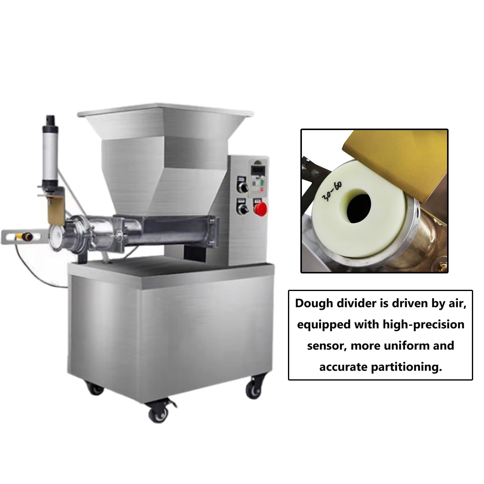 INTSUPERMAI Dough Divider Rounder Cutting Machine Electric Dough Ball Maker 0.03oz-17.6oz Hydraulic Dough Cutter Bakery Machine 110V