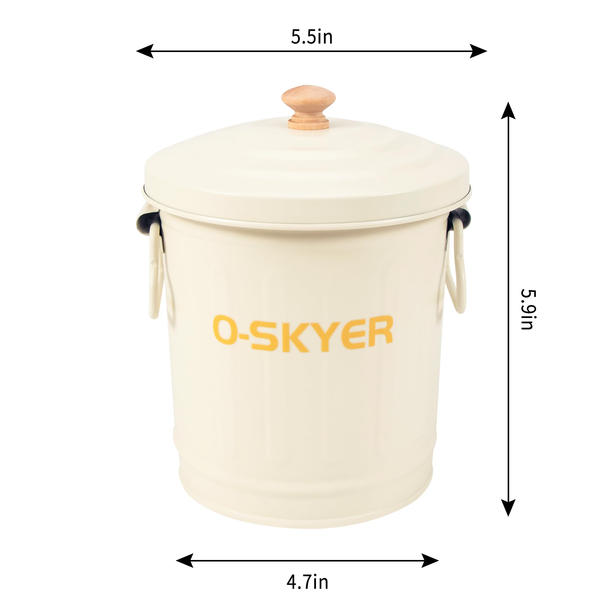 Metal Trash Can with Lid and Handle, Mini Desktop Wastebasket, Trash Tins Garbage Bin, Pencil Holder Pen Cup, Makeup Brush Holder, Mini Metal Flowerpot Bucket Shaped Trash Bin for Home Office(Beige)