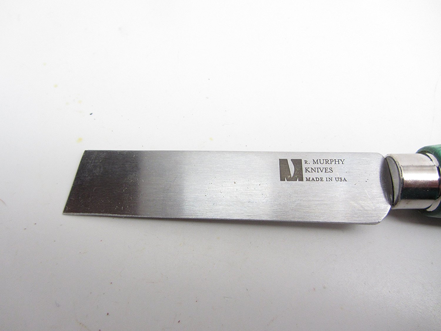 R. Murphy 4" Square Point Shoe Makers Cobbler Repair Leather Working. Green Handle Duct Knife for Scoring and Stripping and Cutting Duct Board 4SQGH