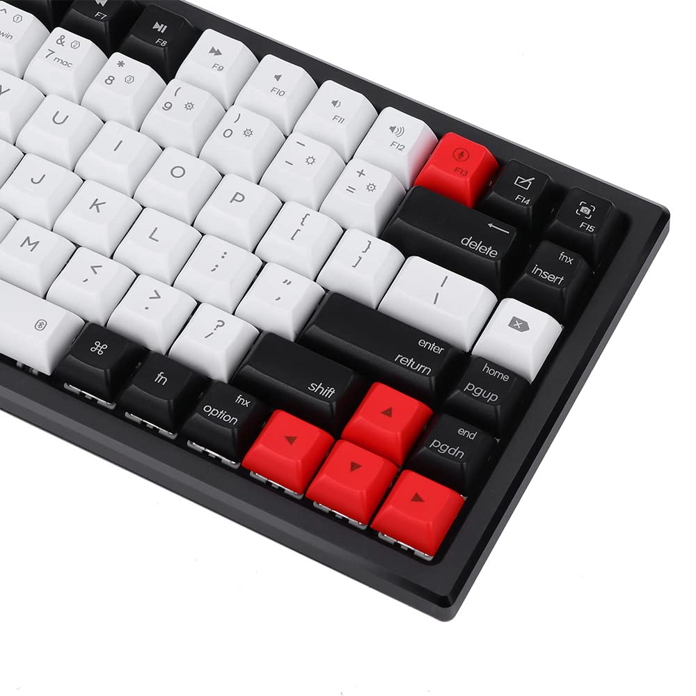 EPOMAKER AK84S 84 Keys Bluetooth 5.1 Wireless/wired RGB Hot Swappable Mechanical Keyboard with GK1 Profile PBT Keycaps, 4000mAh Battery for Mac/Win(Chocolate Brown Switch, Black White Red PBT Keycaps)