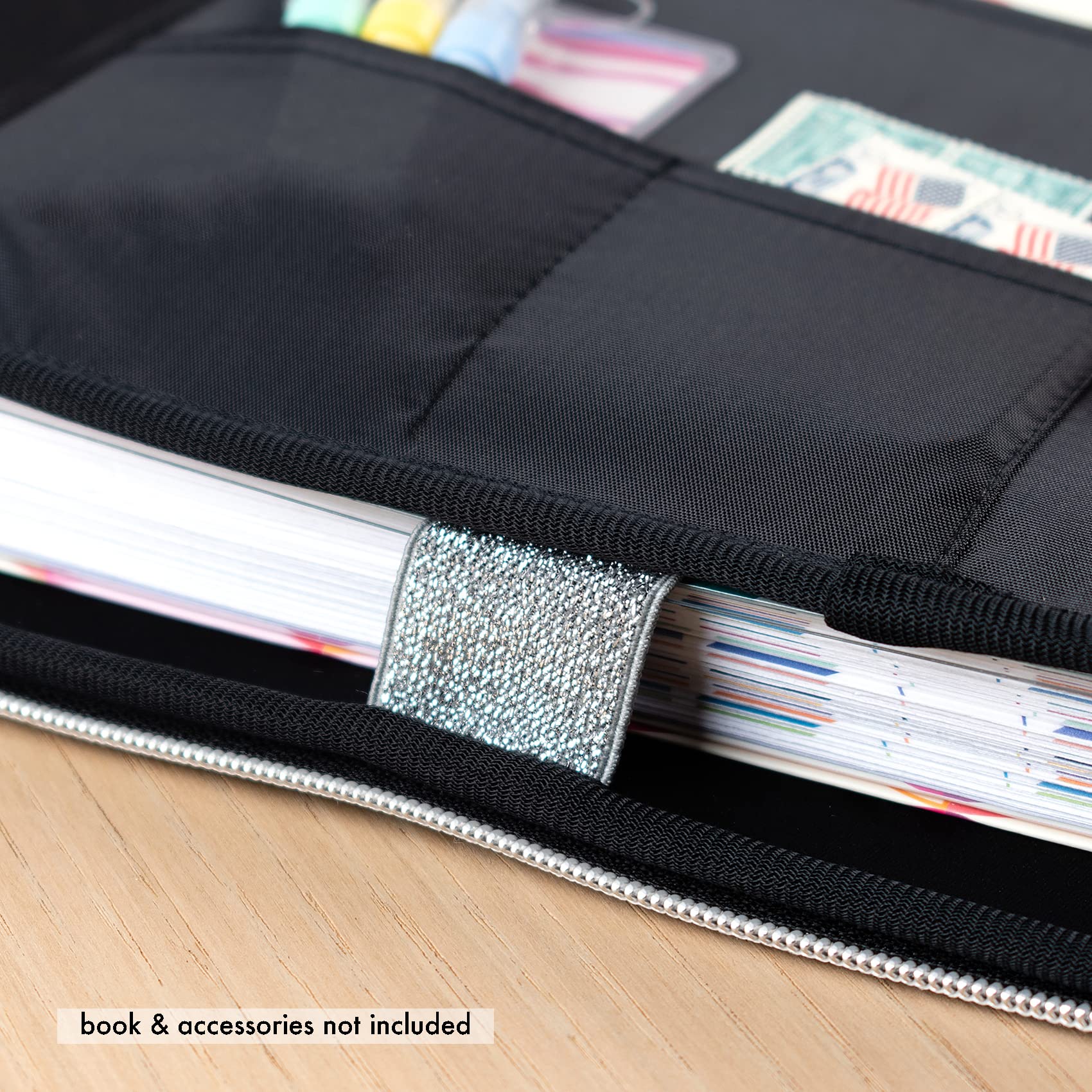 Erin Condren Medium Planner Folio- Flora Dahlia, Perfect Organizer for Documents, Planners, Notebooks or Devices Up to 7" x 9". Portfolio Case Holder with Zipper and Inner Pouch