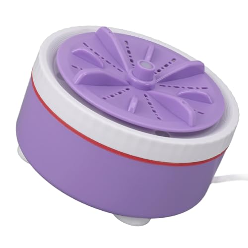 Mini Turbo Washing Machine Efficient Portable Washer for Small Clothes Baby Clothes Fruit Plates for Individual Traveling (Purple)