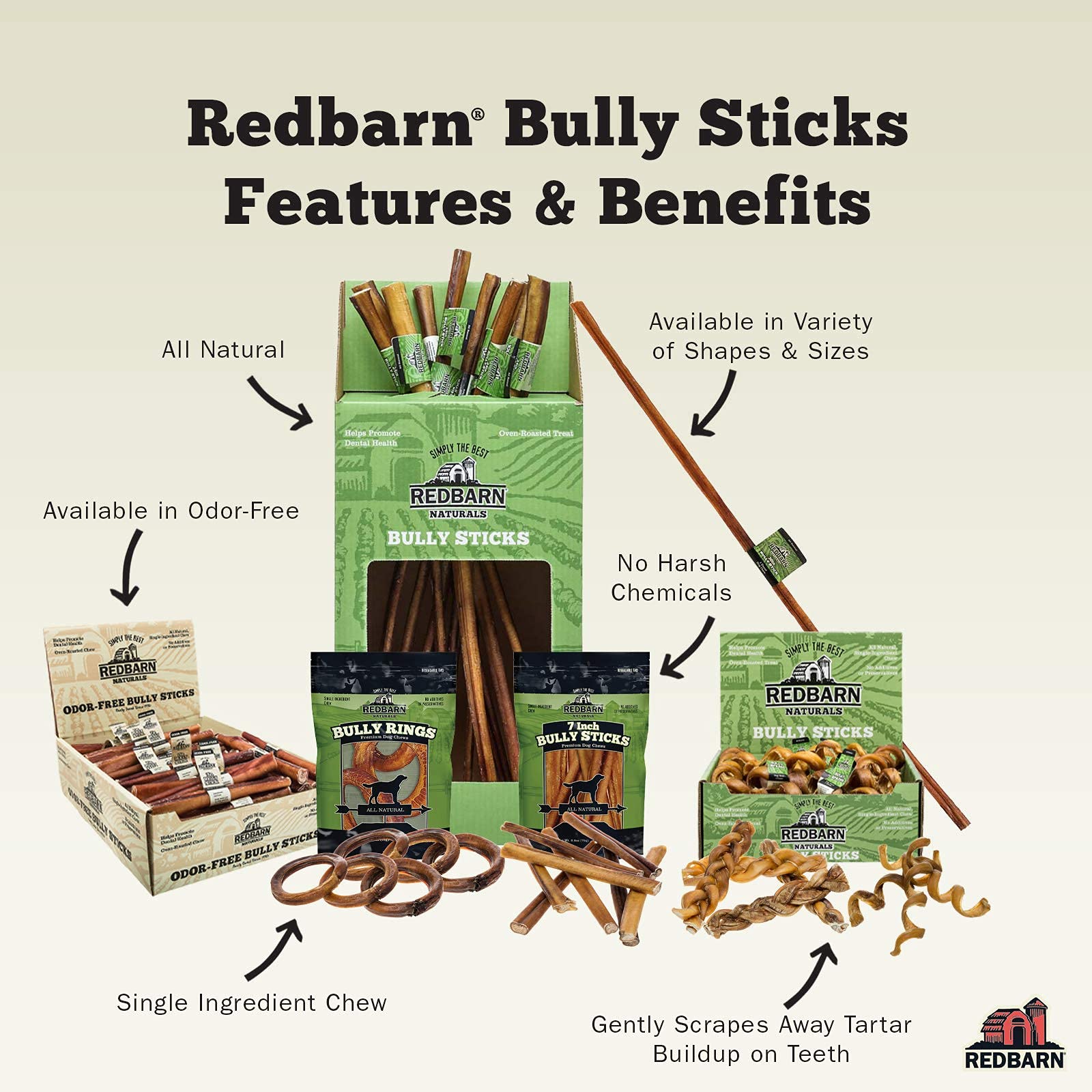 Redbarn Bully Springs for Dogs, 3-Count (Pack of 4)