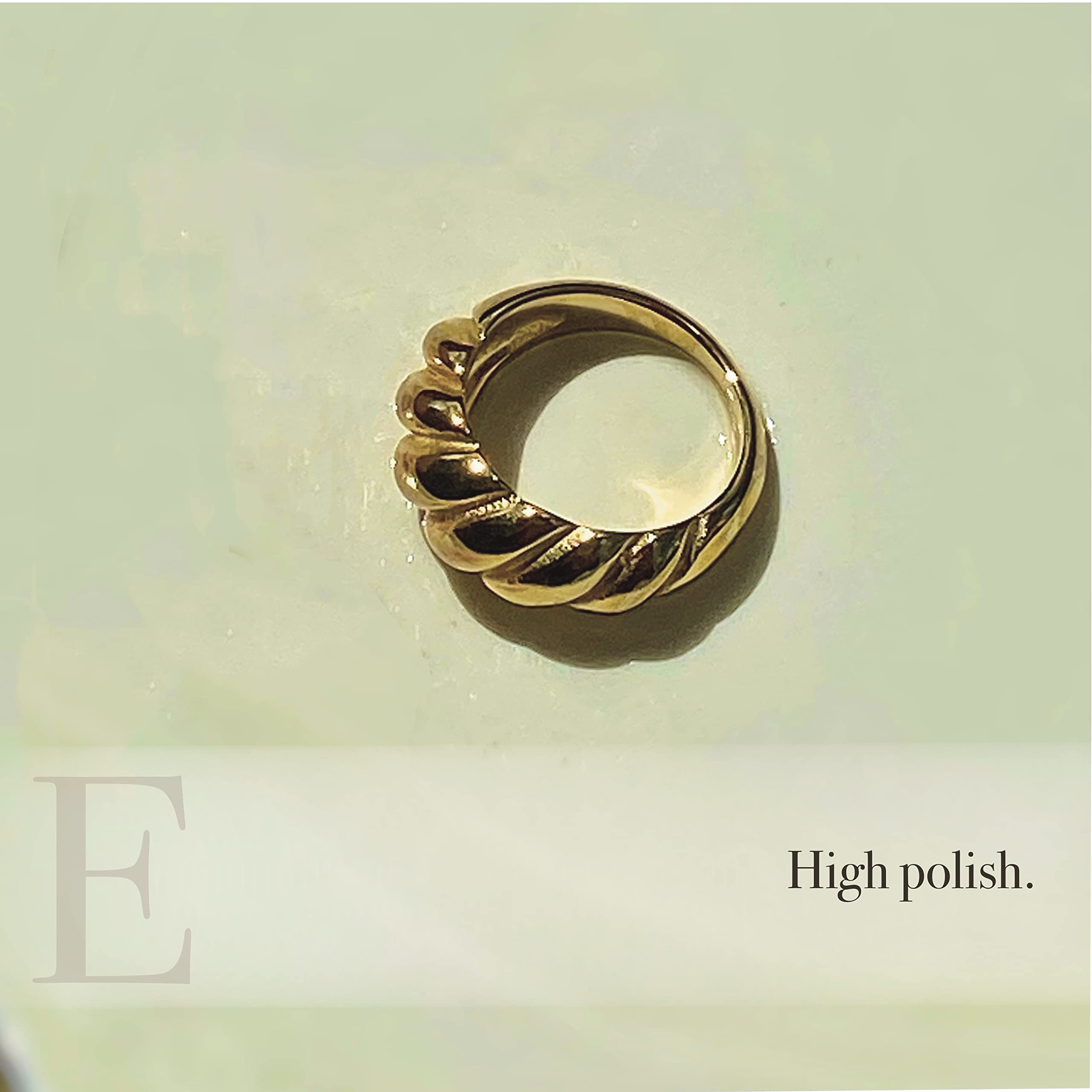 EVLYN 18K Gold Rings Tarnish Free Ring | Cuban Link Chain Ring | Croissant Ring | Gold Rings For Women Size 5 6 7 8 9 10 (9)