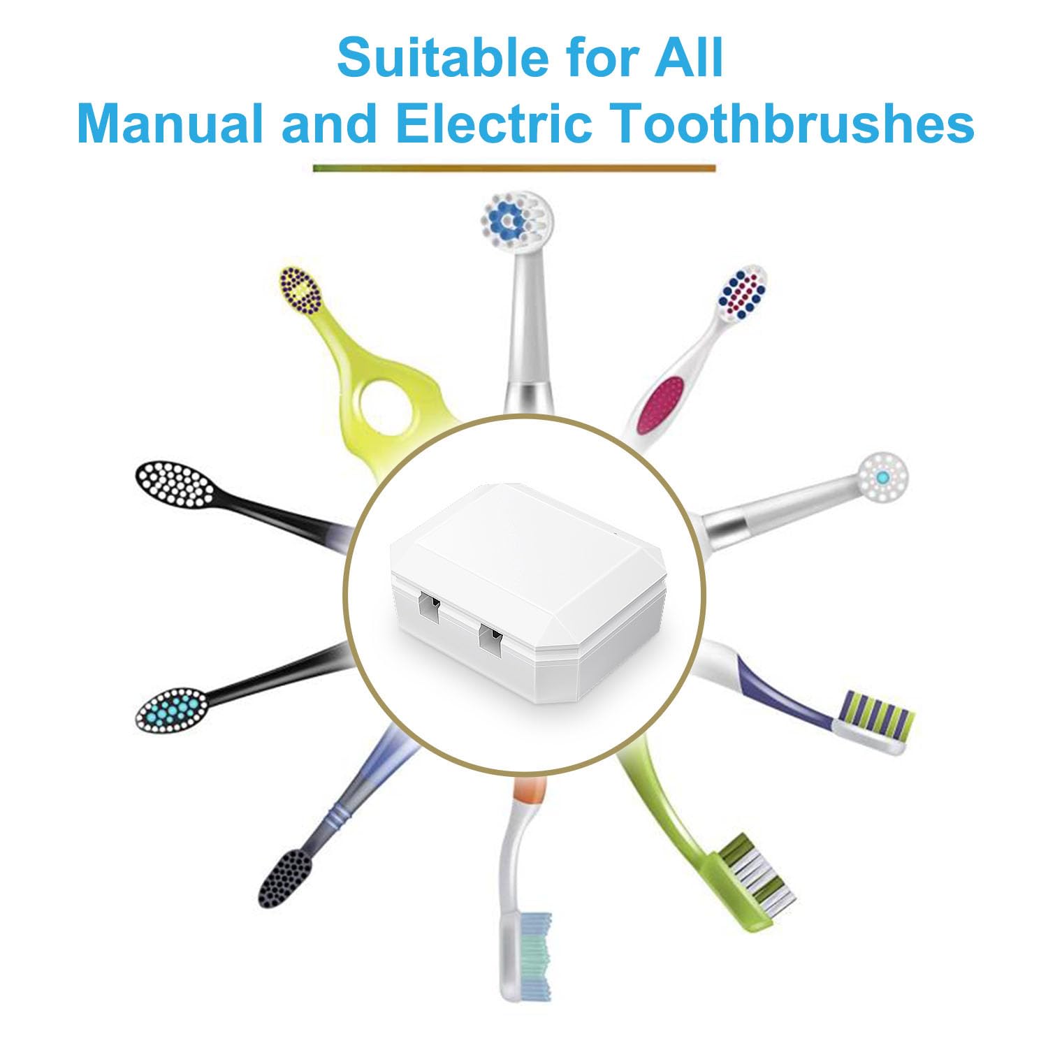TAISHAN UV Toothbrush Case Sanitizer,Rechargeable Portable Mini Toothbrush Holder with Mirror,Kills 99.9% of Germs,Fits All Toothbrushes for Electric and Manual,Safety Feature for Home and Travel