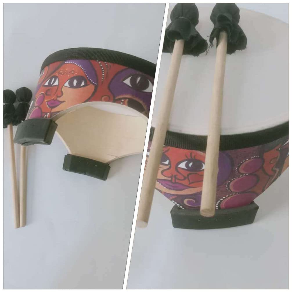 EXCEART 1 Set Kids Floor Tom Drum Percussion Instrument Music Drum Wooden Drum Toy with Drumstick for Children Educational Developmental Playthings