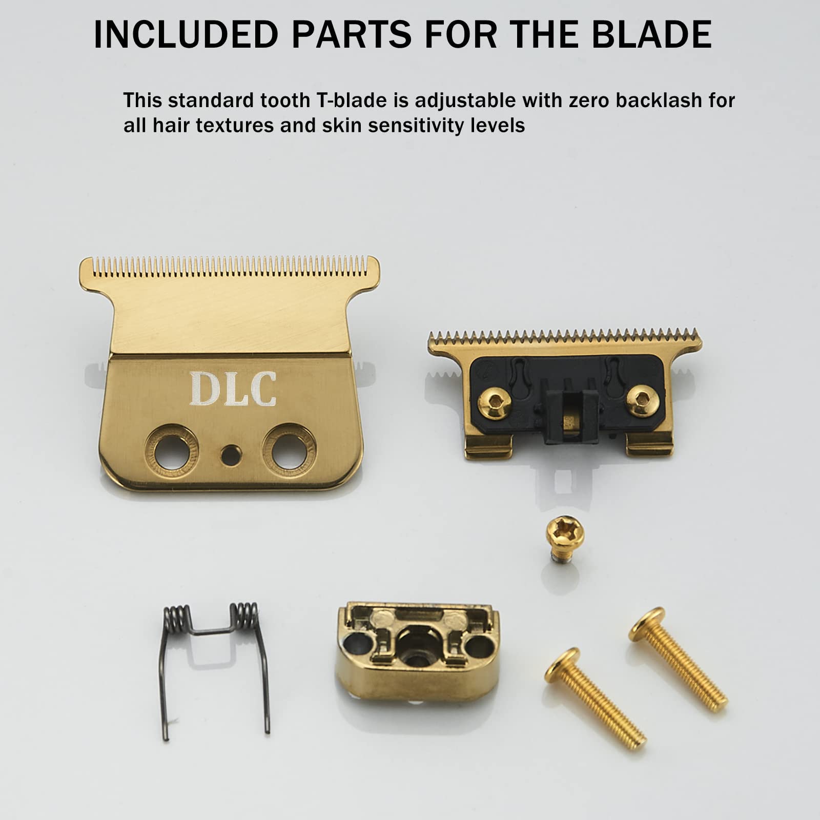 Replacement DLC 2.0 Blades Compatible with BaBylissPRO FX787(FX787G/FX787B2/FX787RG/ FX787S) and FX726,for Outlining Hair Trimmers FX787 and Trimmers FX726,Gold