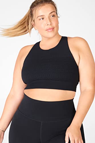 Fabletics Women's Briella Macrame SculptKnitĀ® Bra, Workout, Yoga, Athletic, Fitness, SculptKnit, L, Black