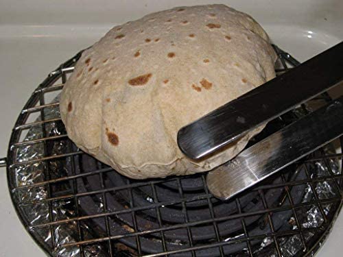 Roasting Net With Tong,Stainless Steel Wire Roaster,Roaster net with Chimta,Roti Jari, Roti Grill, Papd Grill, Chapati Grill (Roasting Net)