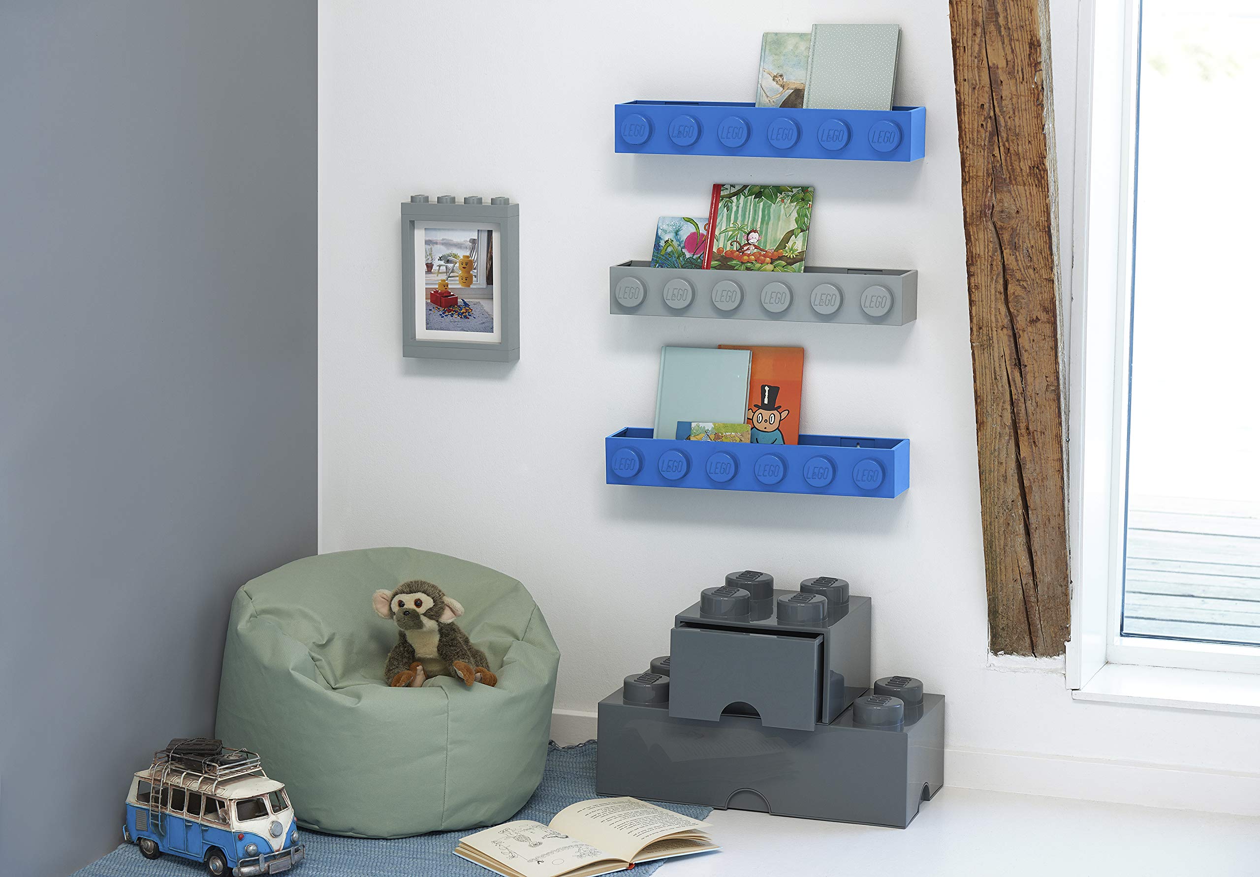 ROOM Copenhagen, Lego Book Rack - Decorative Floating Shelf Storage - White