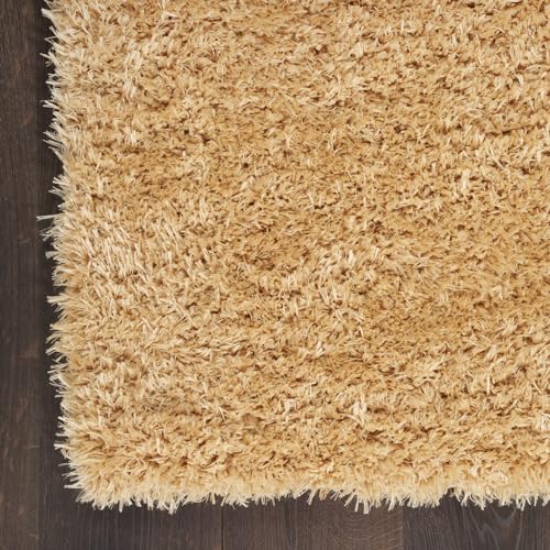 Nourison Lush Shag Modern & Contemporary Gold 7'10" x 9'10" Area -Rug, Easy -Cleaning, Non Shedding, Bed Room, Living Room, Dining Room, Kitchen (8x10)" }