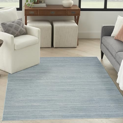 Nourison Washable Essentials Coastal, Nautical & Beach Aqua 4' x 6' Area Rug, Non Shedding, Bed Room, Living Room, Dining Room, Kitchen (4x6)