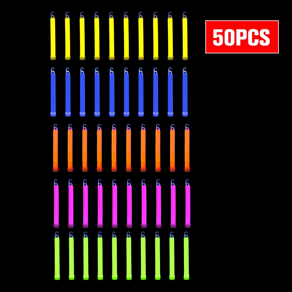 novelinks 50 Pcs 6'' Premium Glow Sticks Bulk - Ultra Bright Large Glow Necklaces Bulk Light up Necklaces Bulk Glow in The Dark Necklaces, Emergency Glow Sticks, Long-lasting Lighting Waterproof