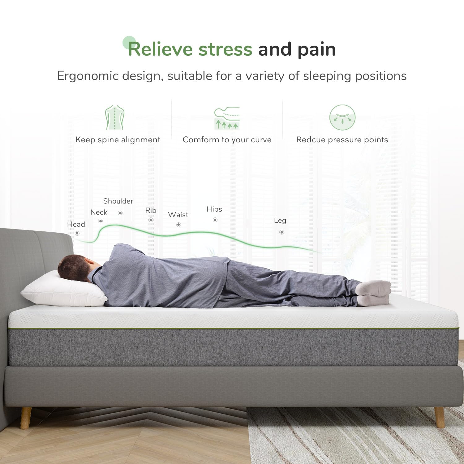 Novilla Full Mattress, 10 Inch Memory Foam Mattress Full Size for Pressure Relief & Cool Sleep, Full Memory Foam Mattress