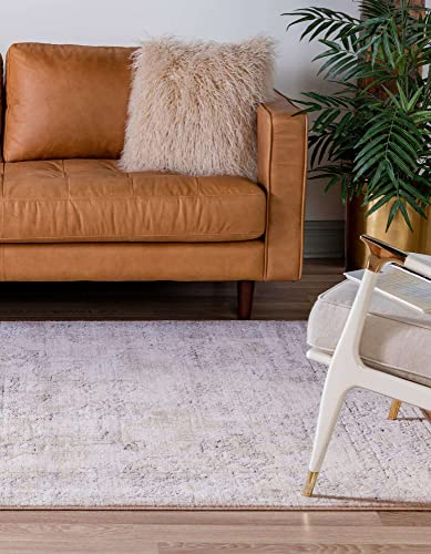 Rugs.com Oregon Collection Rug β 8' x 11' Ivory Low-Pile Rug Perfect for Living Rooms, Large Dining Rooms, Open Floorplans