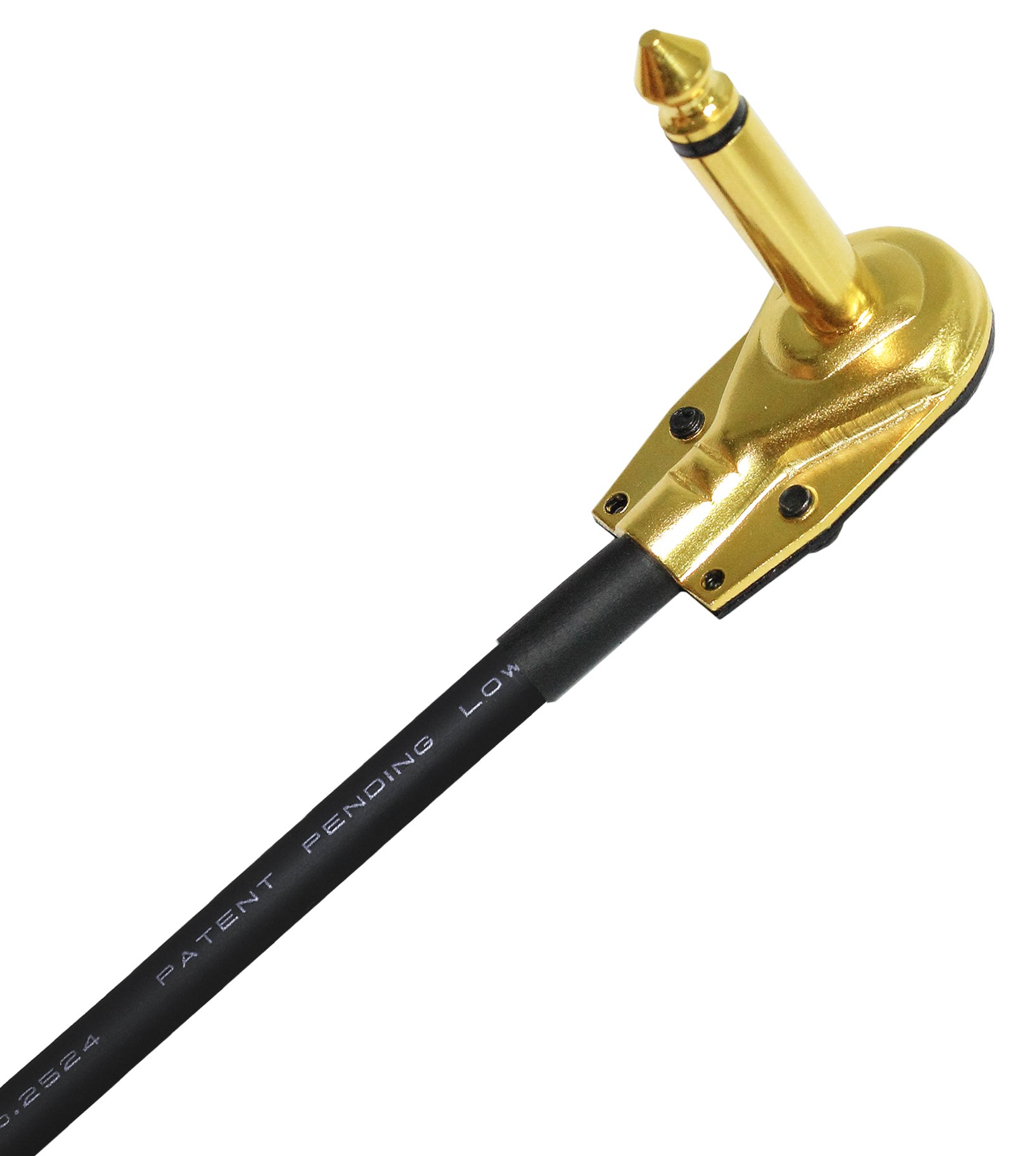 WORLDS BEST CABLES 2 Foot - S-Shaped Pedal, Effects, Patch, Instrument Cable Custom Made Made Using Mogami 2524 Wire and Eminence Gold Plated (6.35mm) R/A Pancake Type Connectors