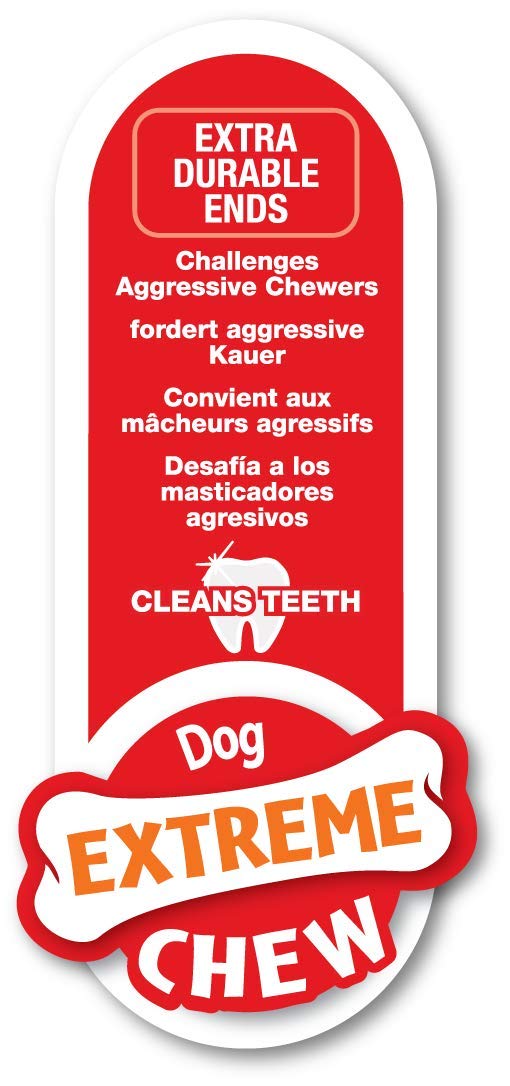 Nylabone Extreme Tough Dog Chew Toy Bones, Peanut Butter, Chicken, Bacon Flavoured, 3-Piece, Small, for Dogs Up to 11 kg