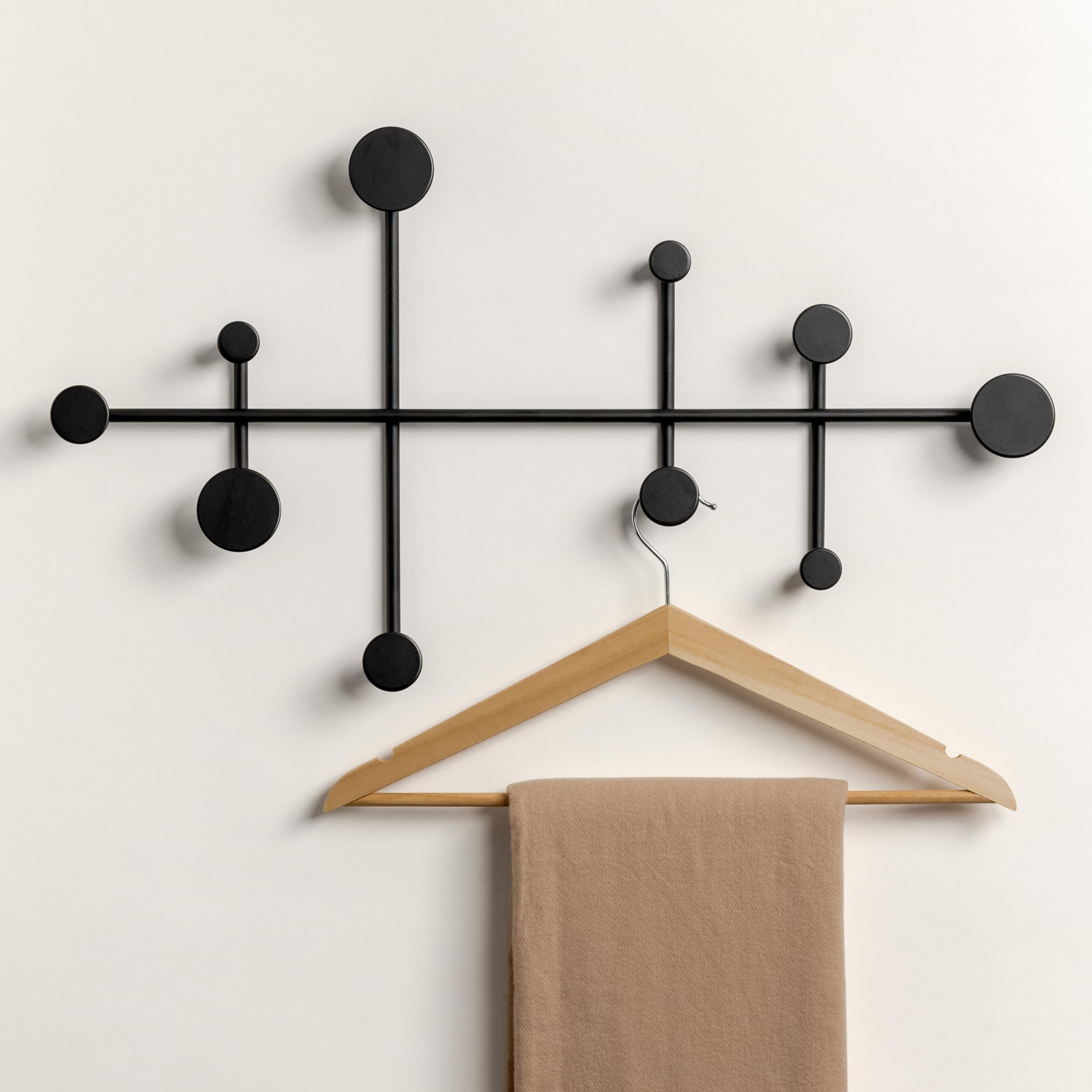 Kazai. 'Sval' Wall Wardrobe | Minimalist Coat Hook Design from Berlin | Modern Metal Wall-Mounted Coat Rack/Hooks | White