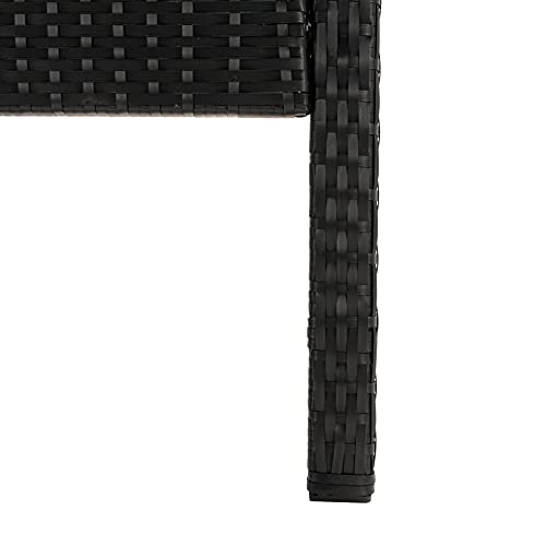 SAFAVIEH Outdoor Collection Krissy Wicker Cushion 4-Piece Living Set PAT7711A, Black/White