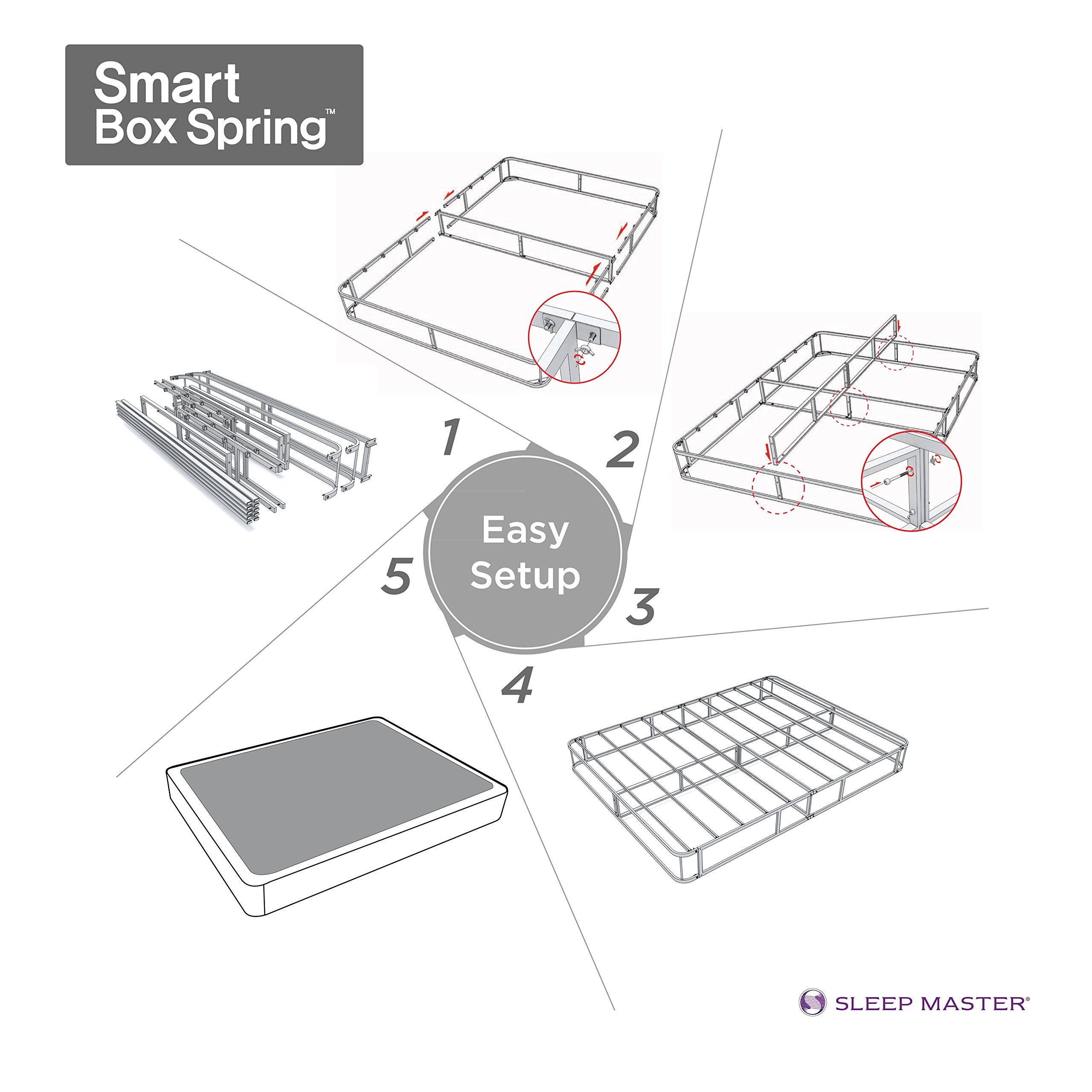 ZINUS 9 Inch Metal Smart Box Spring, Mattress Foundation, Strong Metal Frame, Easy Assembly, King