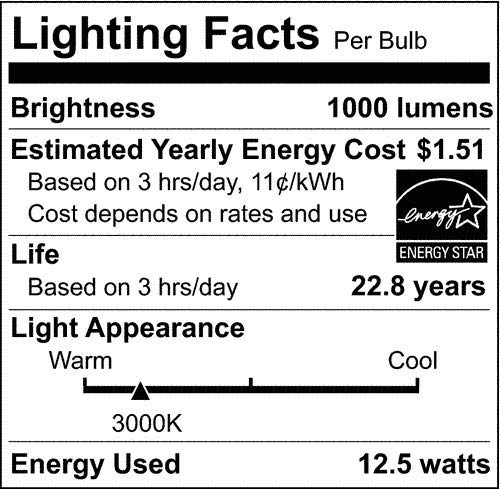 Satco S29426 12.5 Watt 120 Volt PAR30LN LED Reflector Light Bulb 3000K 1000 Lumen 25 deg. Beam Angle E26 Medium Base Dimmable California Compliant (6 LED Light Bulbs)