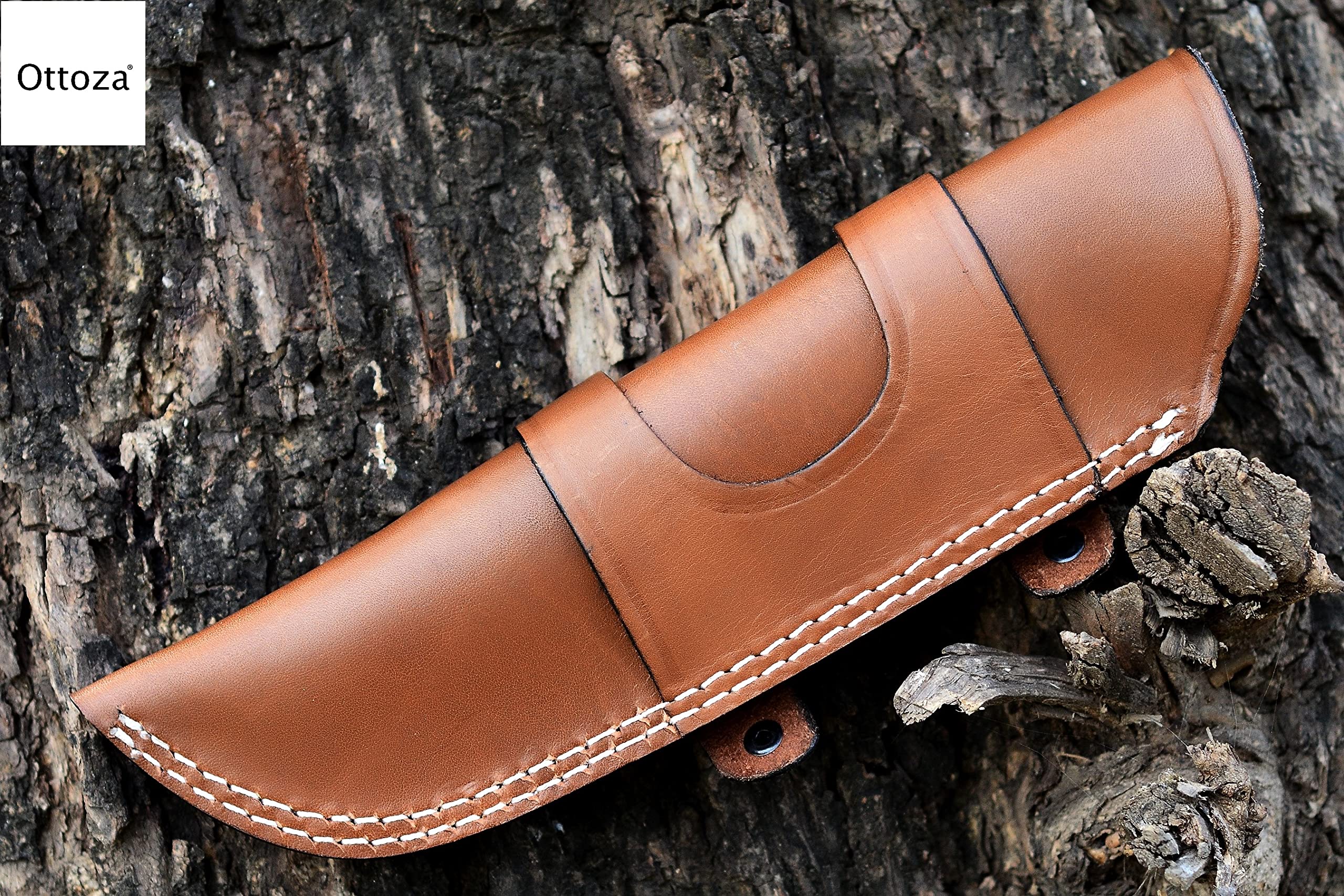Ottoza TOP GRAIN Leather Knife Sheaths for Fixed Blade Knives, LEFT HAND Leather Knife Sheath for Belt, Leather Knife Holster Belt Knife Holder, Horizontal Knife Sheath for Belt No:102