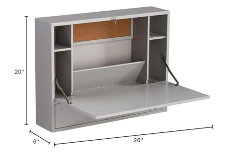 SEI Furniture Benwick Wall Mount Laptop Desk, Gray