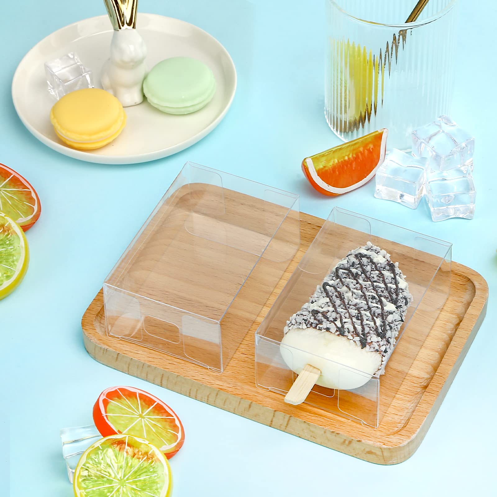 VGOODALL Small Popsicle Clear Box Set, 30PCS Cakesicle Clear Boxes Food Candy Treat Boxes for DIY Baking Wedding Baby Shower Kids Birthday Party