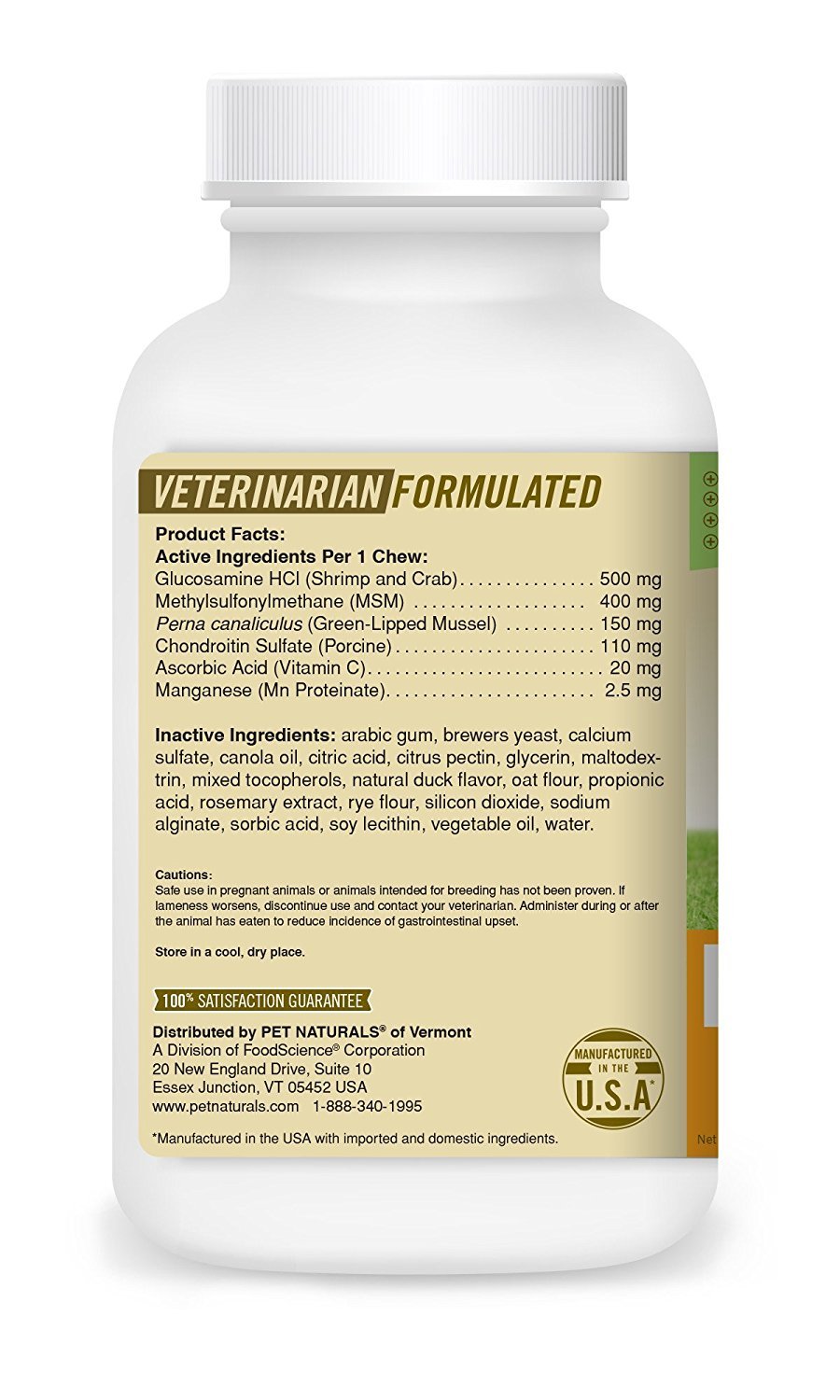 Pet Naturals Hip and Joint Pro with Glucosamine, Chondroitin and MSM, Duck Flavor, 130 Chews - Vet Recommended Maximum Strength Hip and Joint Supplement for Dogs
