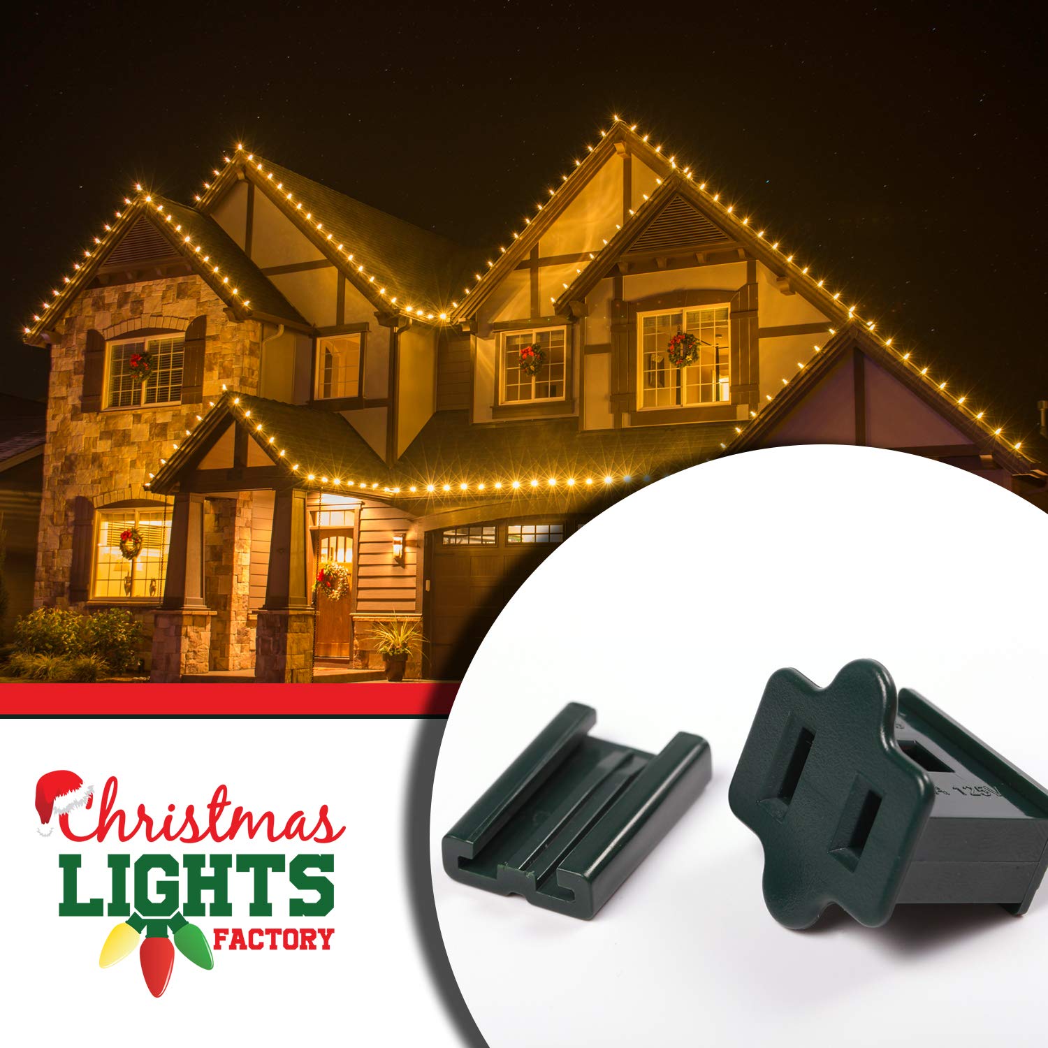 CHRISTMAS LIGHTS FACTORY - Female - Vampire Plug - Gilbert Plug - Slide Plug - 10 Plugs - SPT-1 - Green - Create Custom Extension Cords or Custom Light Strings for Your Holiday Lighting Display.