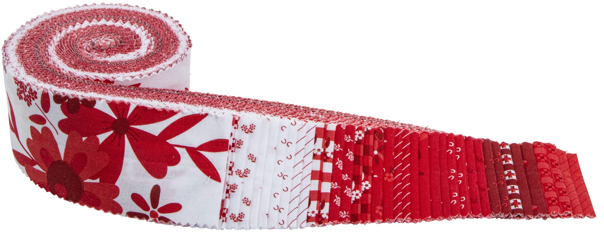 Christopher Thompson Cheerfully Red 40 2.5-inch Strips Jelly Roll Riley Blake RP-13310-40