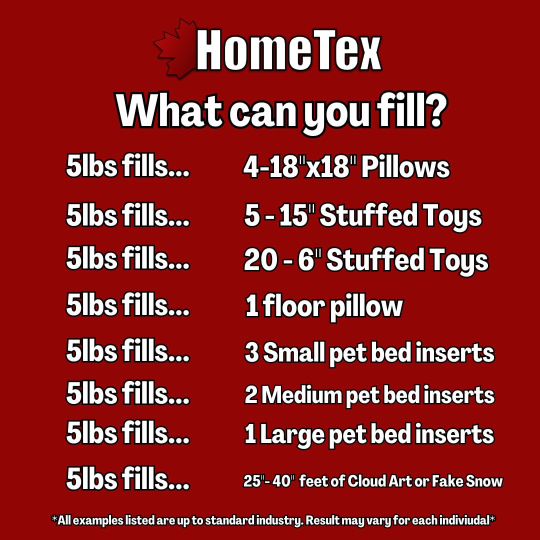 Polyester Stuffing 5 LB Bag 100% High-Loft Polyester Fiber Fill