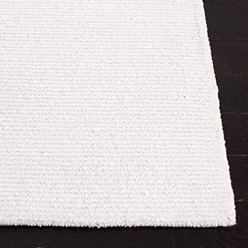 SAFAVIEH Himalaya Collection Area Rug - 9' x 12', Ivory, Handmade Solid Wool & Viscose, Ideal for High Traffic Areas in Living Room, Bedroom (HIM152A)