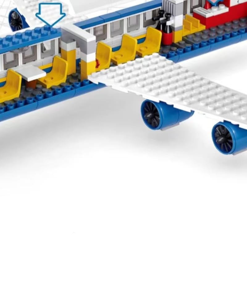 City Airport Model, Passenger Aircraft Set, Model Toy Compatible with LEGO 60262