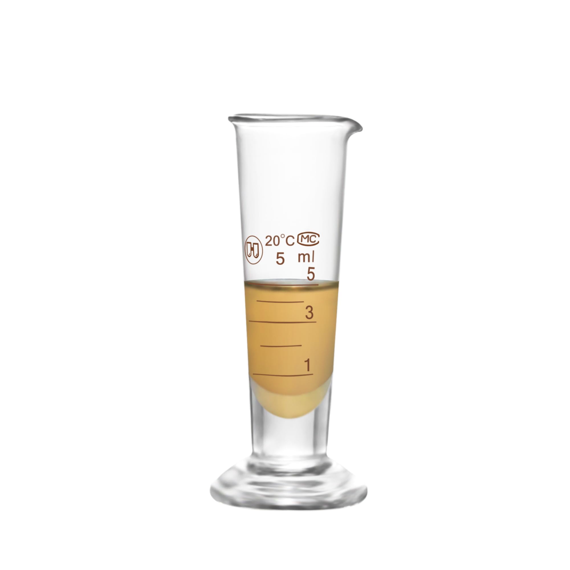Professional Lab Graduated Measuring Cup with Spout 5ml Wide Mouth Glass Conical Beaker Thickened Borosilicate Beaker Heat Resistant (5ml) Transparent
