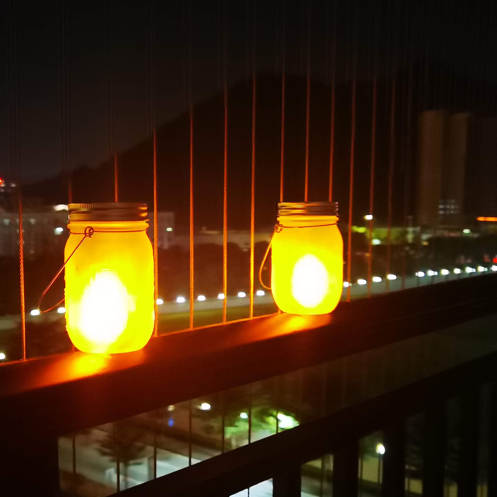 Solar Flickering Flame Torches Lanterns, 2-Ways Hanging/Insert Lawn Ground, Waterproof Outdoor Lighting Solar Pathway Lights Landscape Lighting Dusk to Dawn Auto On/Off for Garden Patio Yard, 2 Pack
