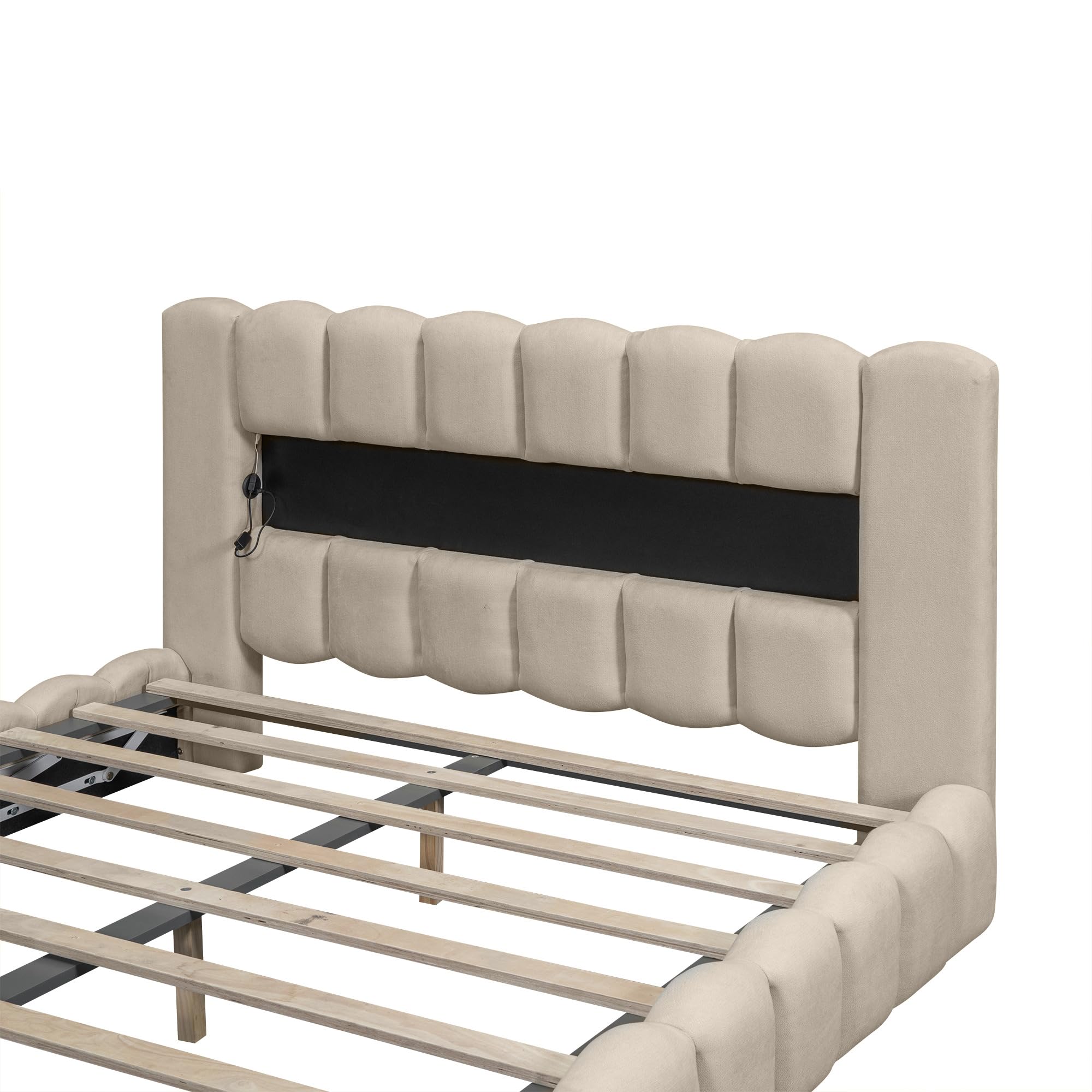 CKLMMC Elegant Queen Size Upholstered Platform Bed with Hydraulic Storage System,No Box Spring Needed (Pink/Velvet*Storage, Queen)