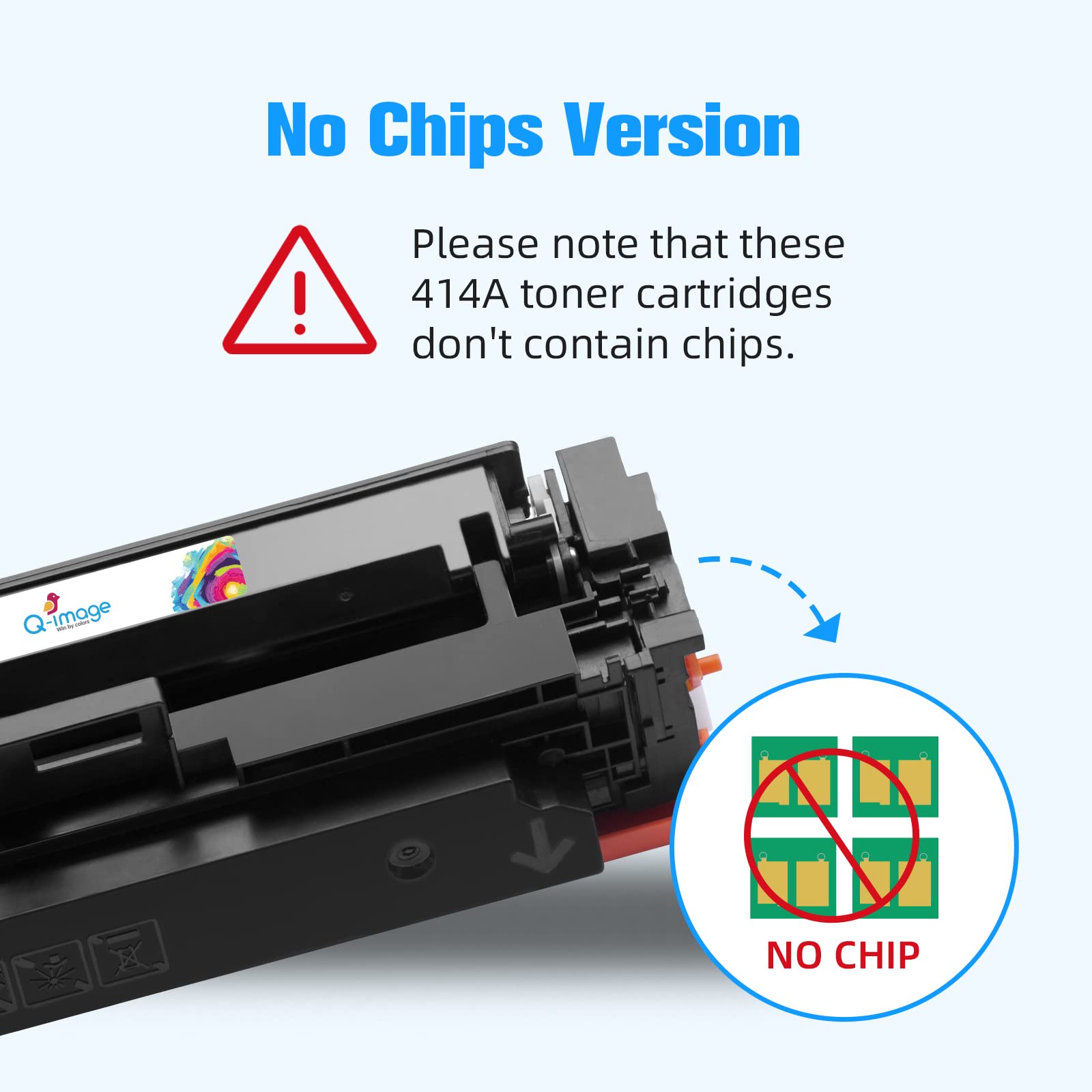 Q-image (No CHIP 414A Toner Cartridge Compatible Replacement for HP 414A W2020A 414X HP Color Pro MFP M479fdw M479fdn M454dw M454dn M454 M479 Printer Toner (4 Pack)