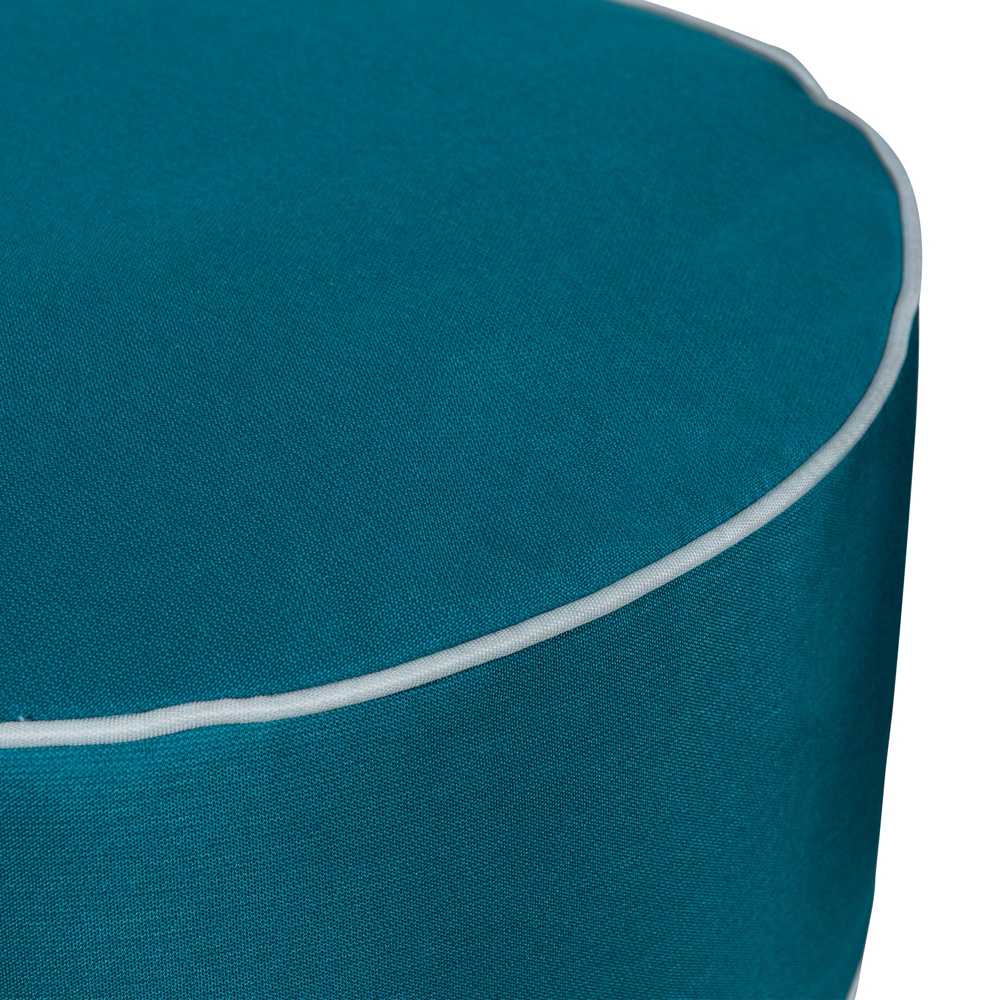 QILLOWAY Indoor/Outdoor Inflatable Stool,Round Ottoman,All Weather Foot Rest for Kids or Adults, Camping or Home (Navy Blue)