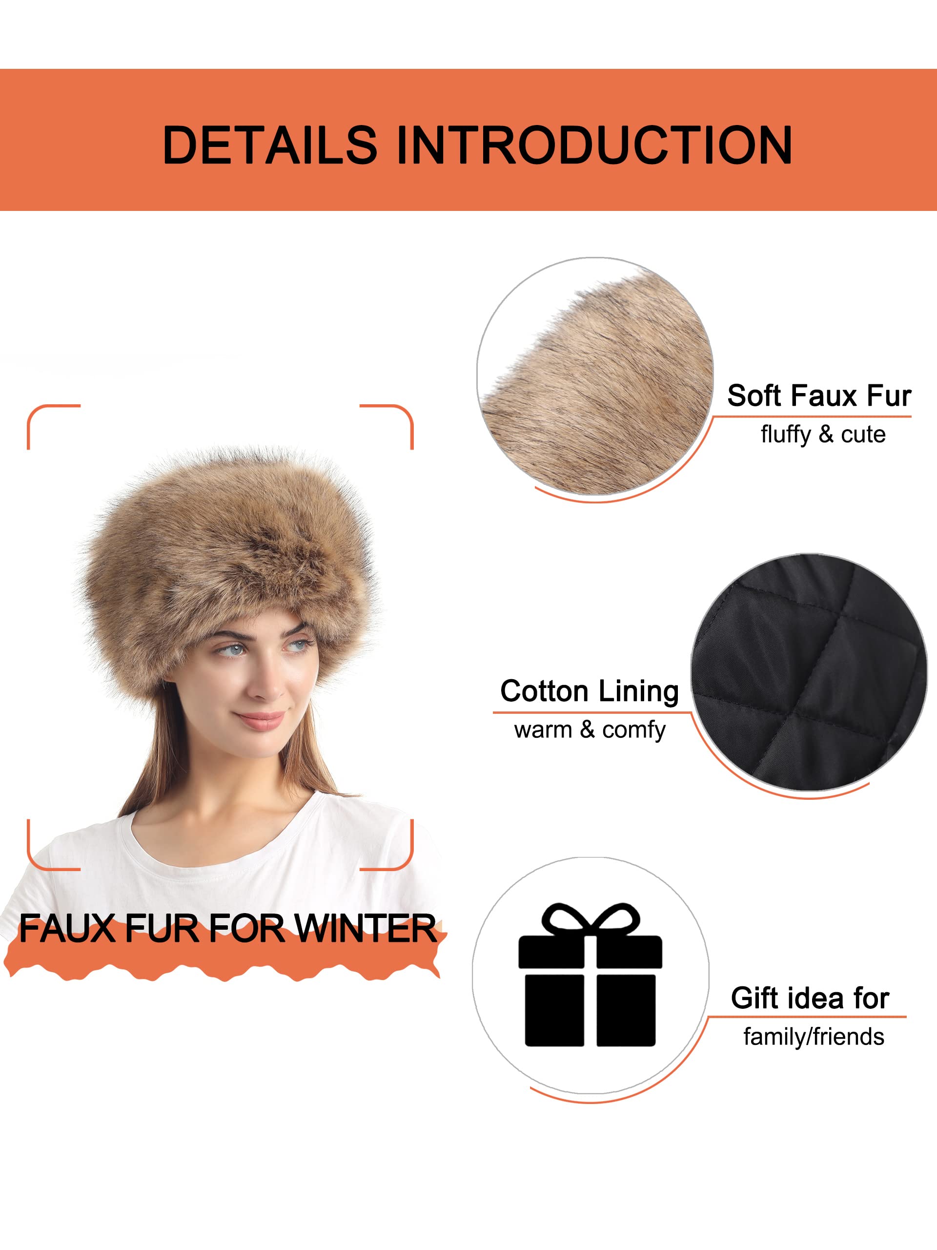 Soul Young Women's Winter Faux Fur Cossak Russian Style Hat(One Size,Nature)