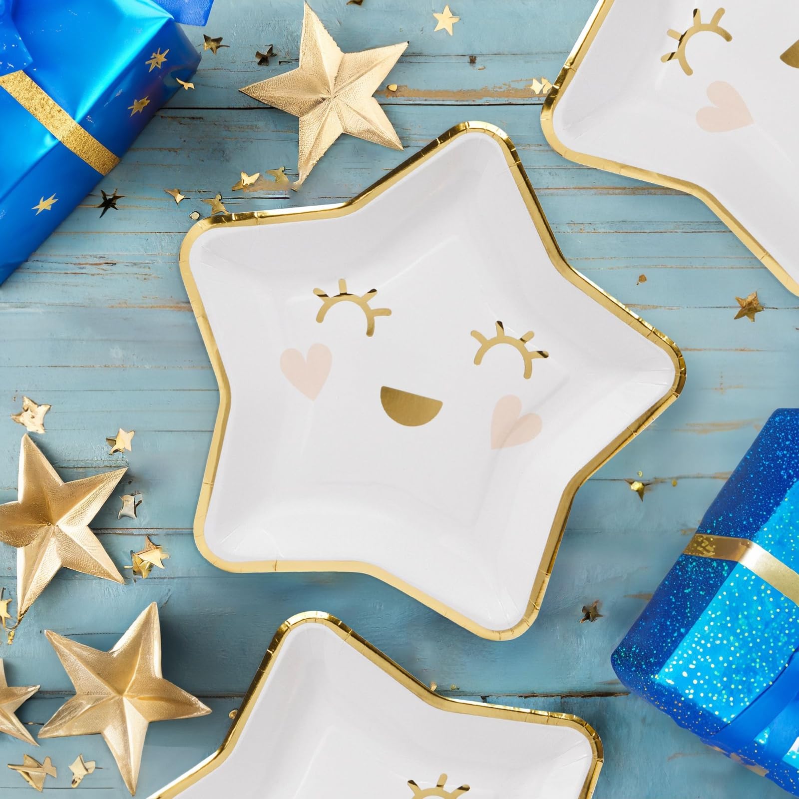 Sparkle and Bash 48-Pack Twinkle Little Star Paper Plates for Baby Shower, Gender Reveal Party (9 in)