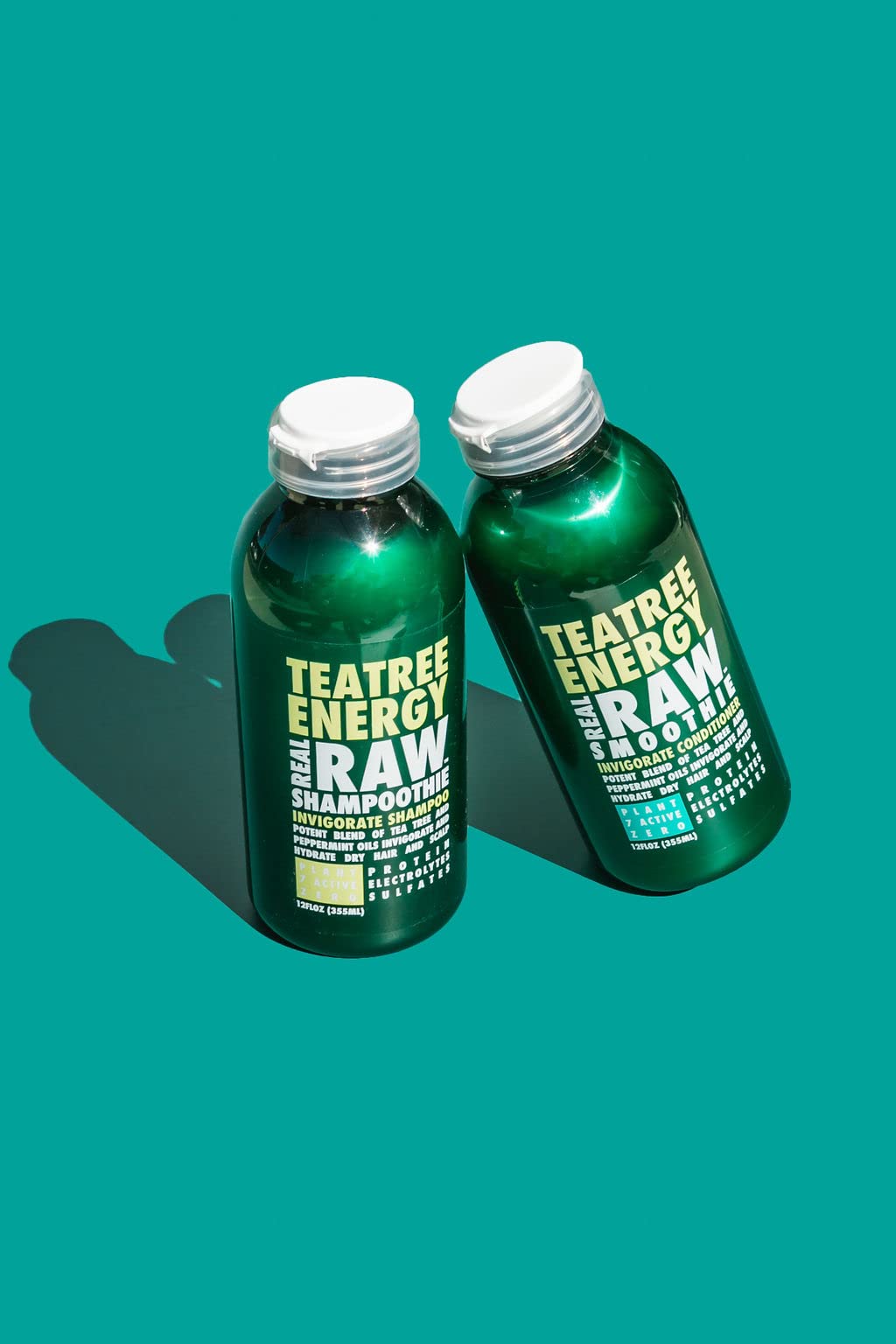 Real Raw Tea Tree Shampoo & Conditioner set - Cleanse, Hydrate + Invigorate - No Water 100% Pure Aloe Juice & Coconut Water - Sulfate & Paraben Free