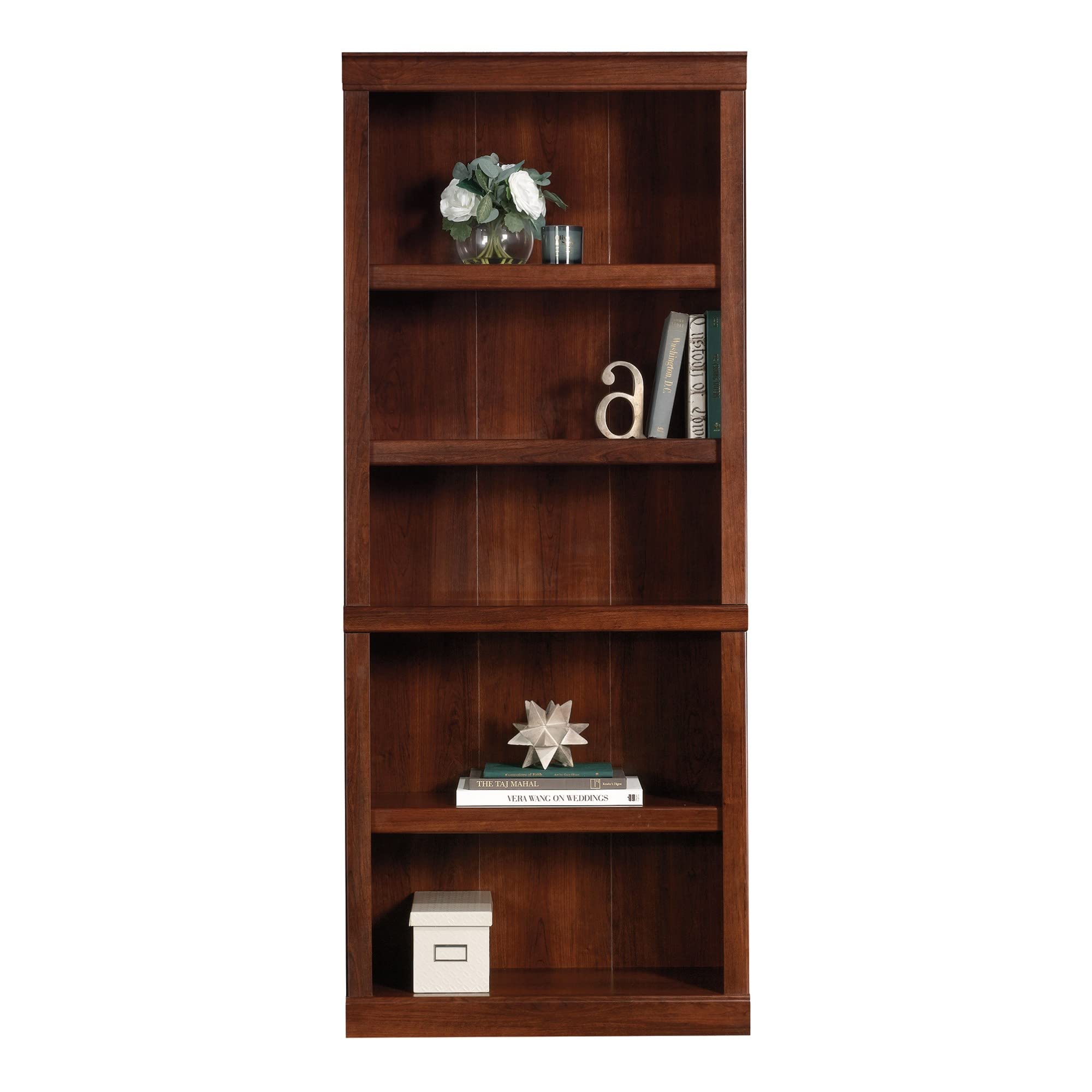 RealspaceĀ® 72"H 5-Shelf Bookcase, Mulled Cherry