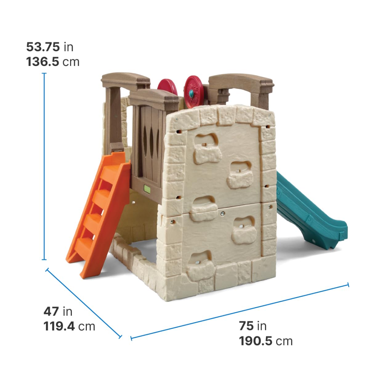Step2 Naturally Playful Woodland Climber, Kids Outdoor Playset, Backyard Playground Set, Slide, Rock Climbing, Outside Jungle Gym, For Toddlers 2-6 Years Old