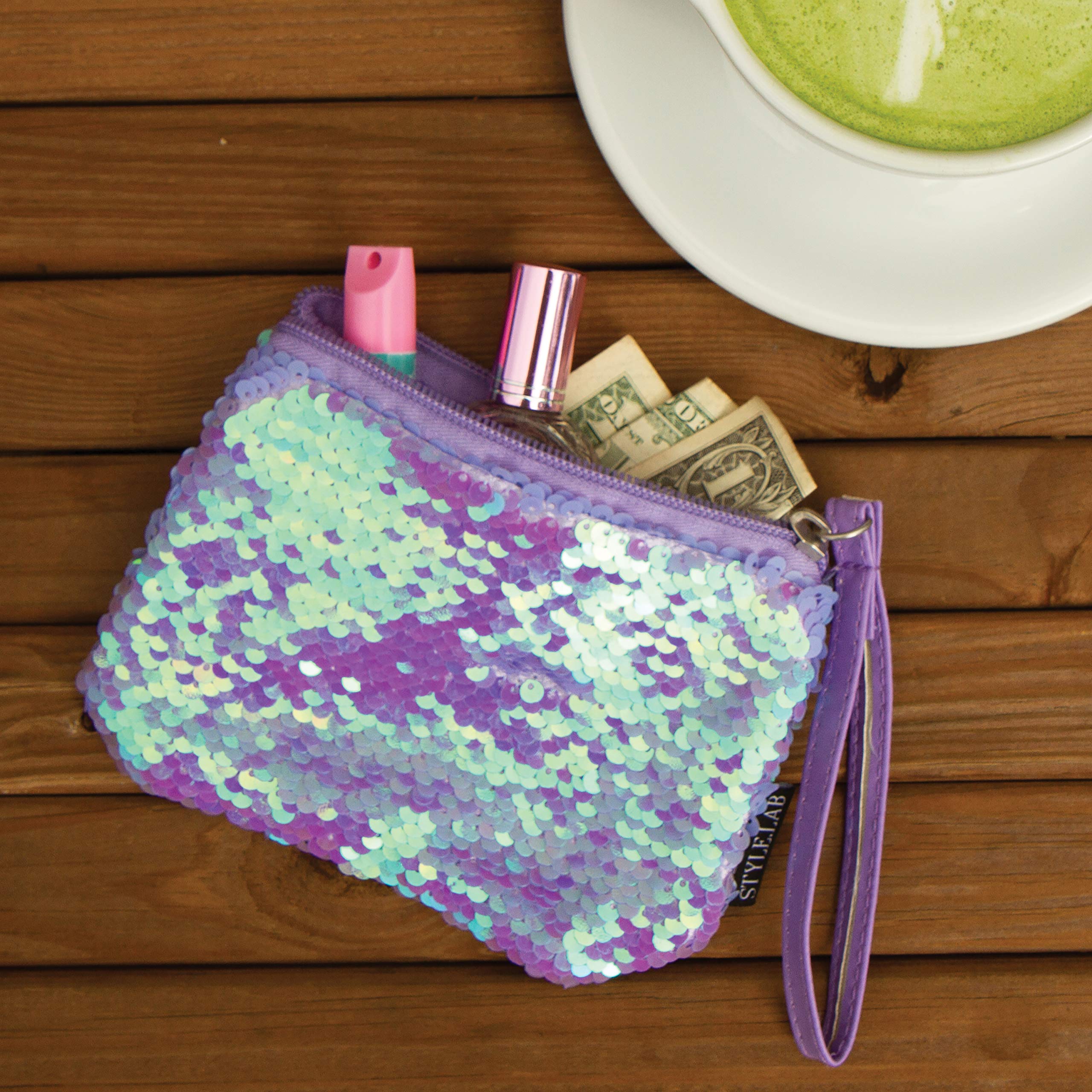 Style.Lab by Fashion Angels Magic Sequin Wristlet - Periwinkle/Seafoam